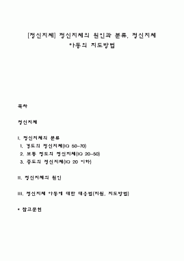 [정신지체] 정신지체의 원인과 분류 정신지체 아동의 지도방법-1페이지