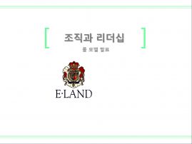 조직과 리더십이랜드 소개이랜드 그룹E-LAND 대표 브랜드지식 경영의 도입이랜드 마케팅이랜드 경영사례-1페이지