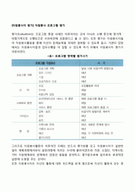 [자원봉사자 평가] 자원봉사 프로그램 평가-1페이지