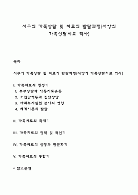 서구의 가족상담 및 치료의 발달과정(서양의 가족상담치료 역사)-1페이지