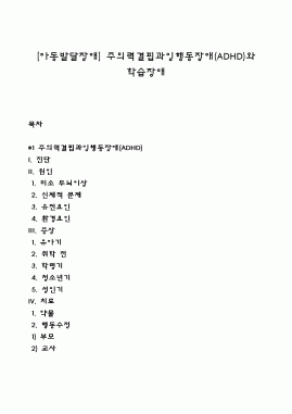 [아동발달장애] 주의력결핍과잉행동장애(ADHD)와 학습장애-1페이지