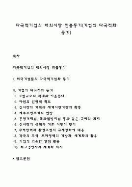 다국적기업의 해외시장 진출동기(기업의 다국적화 동기)-1페이지