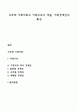 구조적 가족치료의 가족구조의 개념 가족경계선의 특성-1페이지