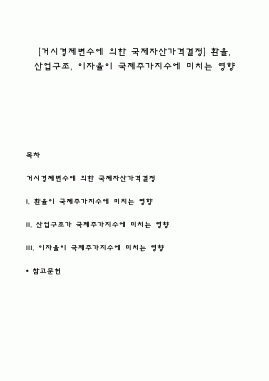 [거시경제변수에 의한 국제자산가격결정] 환율 산업구조 이자율이 국제주가지수에 미치는 영향-1페이지