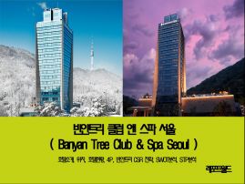 반얀트리 클럽 앤 스파 서울 ( Banyan Tree Club & Spa Seoul ) - 호텔소개 위치 호텔현황 4P 반얀트리 CSR 전략 SWOT분석 STP분석-1페이지