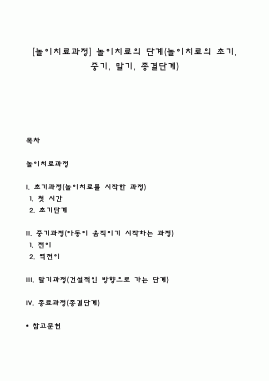 [놀이치료과정] 놀이치료의 단계(놀이치료의 초기 중기 말기 종결단계)-1페이지