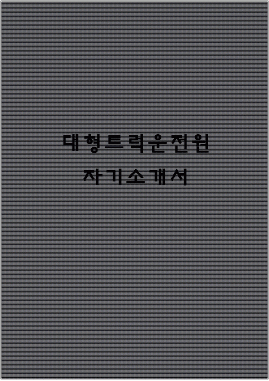 대형트럭운전원 자기소개서-1페이지