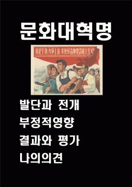 문화대혁명 정의와 발단배경전개과정분석및 문화대혁명의 악영향분석과 문화대혁명 결과와 평가 및 나의의견정리-1페이지