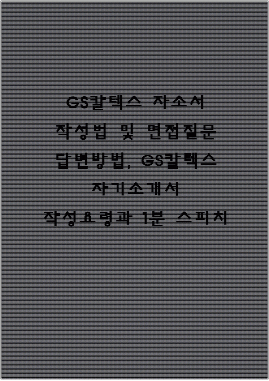 GS칼텍스 자소서 작성법 및 면접질문 답변방법 GS칼텍스 자기소개서 작성요령과 1분 스피치-1페이지