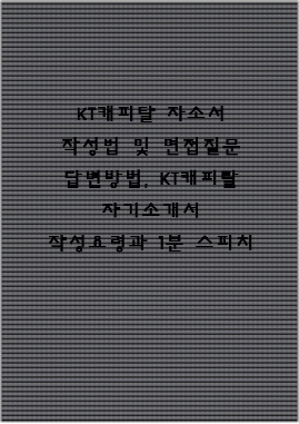 KT캐피탈 자소서 작성법 및 면접질문 답변방법 KT캐피탈 자기소개서 작성요령과 1분 스피치-1페이지