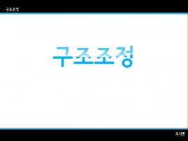 구조조정구조조정의 효과구조조정의 유형리엔지니어링워크아웃리스트럭쳐링TQM리인벤팅리오리엔테이셔링M&A-1페이지