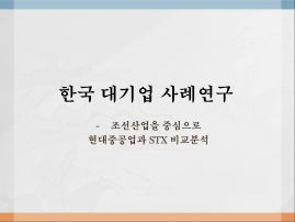 대기업 사례연구조선산업 사례현대중공업 조선업현대중공업 기업분석현대중공업 경영STX 대기업사례STX-1페이지