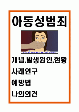 아동성범죄 개념 발생원인 현황분석및 아동성범죄 사례연구 및 예방법과 나의의견정리 - 아동성범죄 연구레포트-1페이지