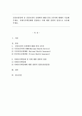 건강보험정책 중 건강보장의 유형에서 OECD 분류 3가지에 대해서 기술해 주세요 치매국가책임제에 설명하고 이에 대한 찬반의 입장으로 토론해 주세요-1페이지