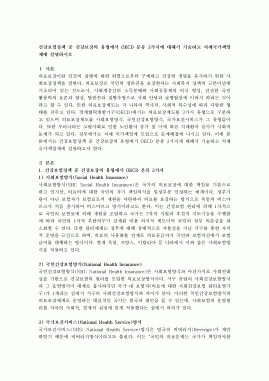 건강보험정책 중 건강보장의 유형에서 OECD 분류 3가지에 대해서 기술하고 치매국가책임제에 설명하시오-1페이지