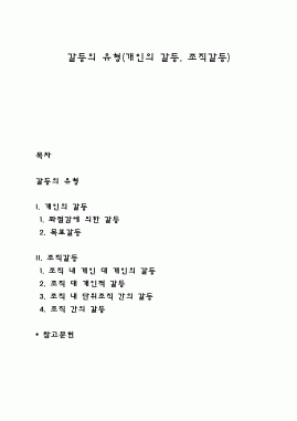 갈등의 유형(개인의 갈등 조직갈등)-1페이지