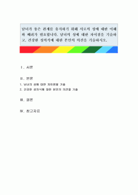 남녀가 좋은 관계를 유지하기 위해 서로의 성에 대한 이해와 배려가 필요합니다-1페이지