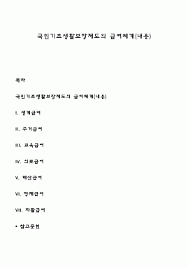 국민기초생활보장제도의 급여체계(내용)-1페이지