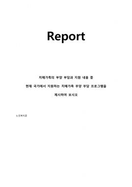 치매가족의 부양부담과 지원 내용 중 현재국가에서 지원하는 치매가족 부양부담 프로그램을 제시하여보시오-1페이지