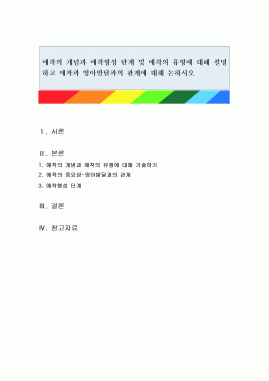 [사범/법학] 애착의 개념과 애착형성 단계 및 애착의 유형에 대해 설명하고 애착과 영아발달과의 관계에 대해 논하시오-1페이지