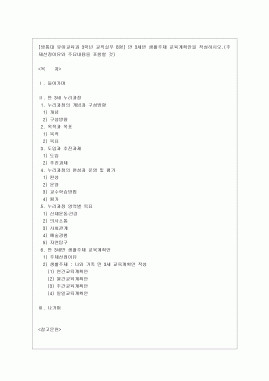 [방통대 유아교육과 3학년 교직실무 B형] 만 3세반 생활주제 교육계획안을 작성하시오(주제선정이유와 주요내용을 포함할 것)-1페이지