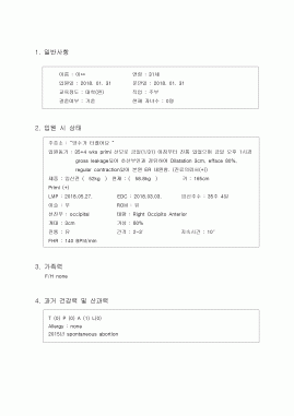 모성간호 case stucy (조기파막 자연분만)-1페이지