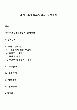 국민기초생활보장법의 급여종류-1페이지