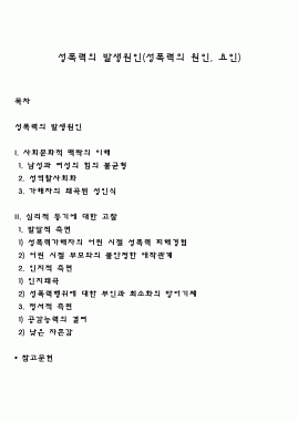 성폭력의 발생원인(성폭력의 원인 요인)-1페이지