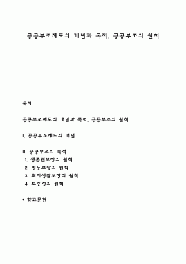 공공부조제도의 개념과 목적 공공부조의 원칙-1페이지