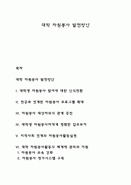 대학 자원봉사 발전방안-1페이지