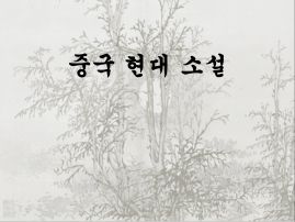 중국 현대 소설,중국 현대 소설사-1페이지