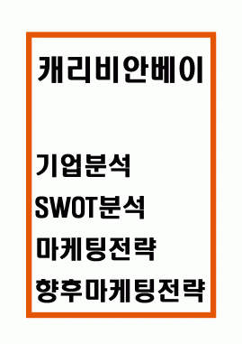 캐리비안베이 기업분석과 SWOT분석및 캐리비안베이 마케팅전략 분석과 향후 마케팅전략 제언-1페이지