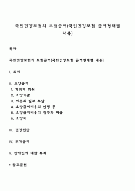 국민건강보험의 보험급여(국민건강보험 급여형태별 내용)-1페이지