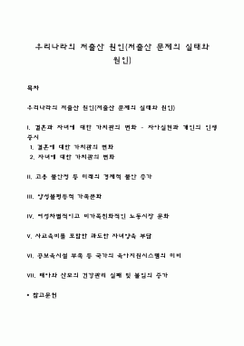 우리나라의 저출산 원인(저출산 문제의 실태와 원인)-1페이지