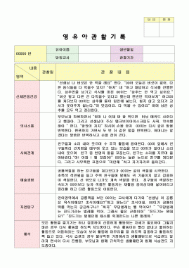 1학기 유아(영유아) 관찰일지-1페이지