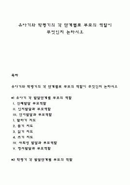 유아기와 학령기의 각 단계별로 부모의 역할이 무엇인지 논하시오 신체발달 부모역할-1페이지