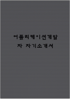 어플리케이션개발자 자기소개서-1페이지