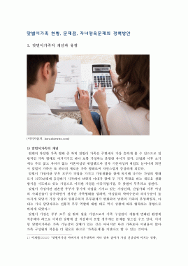 맞벌이가족 현황 문제점 자녀양육문제의 정책방안-1페이지