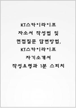 KT스카이라이프 자소서 작성법 및 면접질문 답변방법 KT스카이라이프 자기소개서 작성요령과 1분 스피치-1페이지