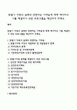 맞벌이 가족의 실태와 당면하는 어려움에 대해 제시하고 이를 해결하기 위한 프로그램을 제안하여 주세요-1페이지