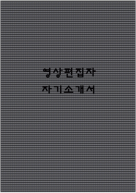 자소서] 영상편집자 자기소개서-1페이지