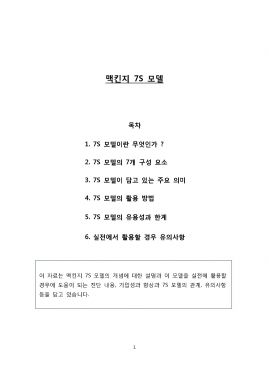 조직 성과 향상을 위한 맥킨지 7S 모델 레포트-1페이지