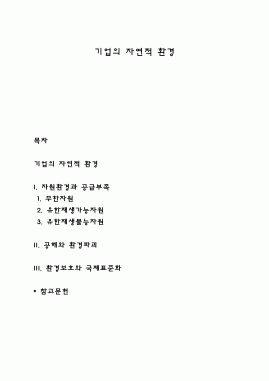 기업의 자연적 환경 레포트-1페이지