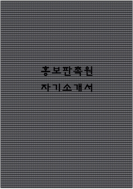 자소서) 홍보판촉원 자기소개서 예문 2종-1페이지