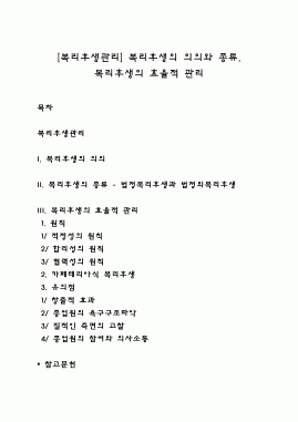 [복리후생관리] 복리후생의 의의와 종류 복리후생의 효율적 관리-1페이지