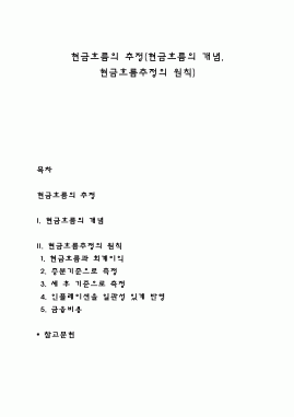 현금흐름의 추정) 현금흐름의 개념 현금흐름추정의 원칙 레포트-1페이지