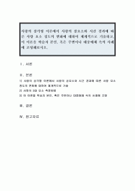 사랑의 삼각형 이론에서 사랑의 삼요소와 시간 경과에 따른 사랑 요소 정도의 변화에 대하여 체계적으로 기술하고 이 이론을 학습자 본인 혹은 주변이나 대중매체 속의 사례에 조명해보시오-1페이지