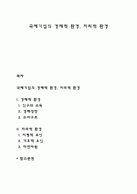 국제기업의 경제적 환경 지리적 환경 레포트-1페이지