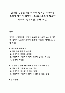 건강한 인간관계를 위하여 필요한 의사소통 요인에 대하여-1페이지