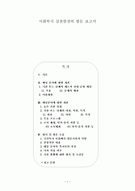 사회복지 실천현장의 방문 보고서-1페이지